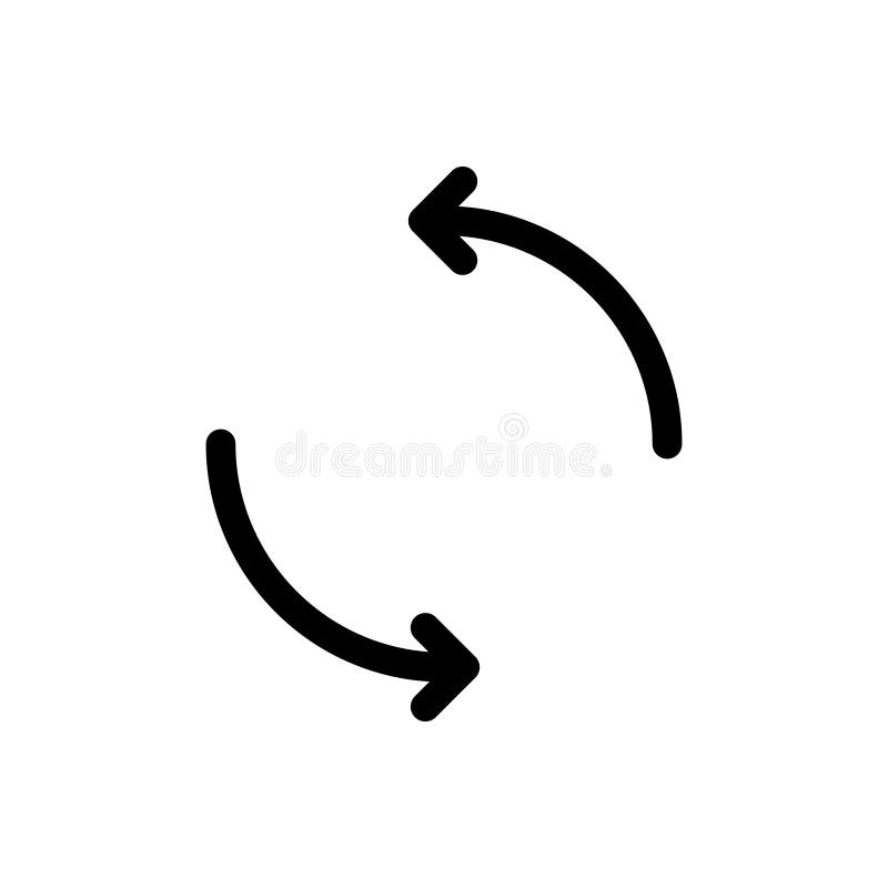 Circulation Arrow Icon Line Isolated on White Background. Black Flat ...