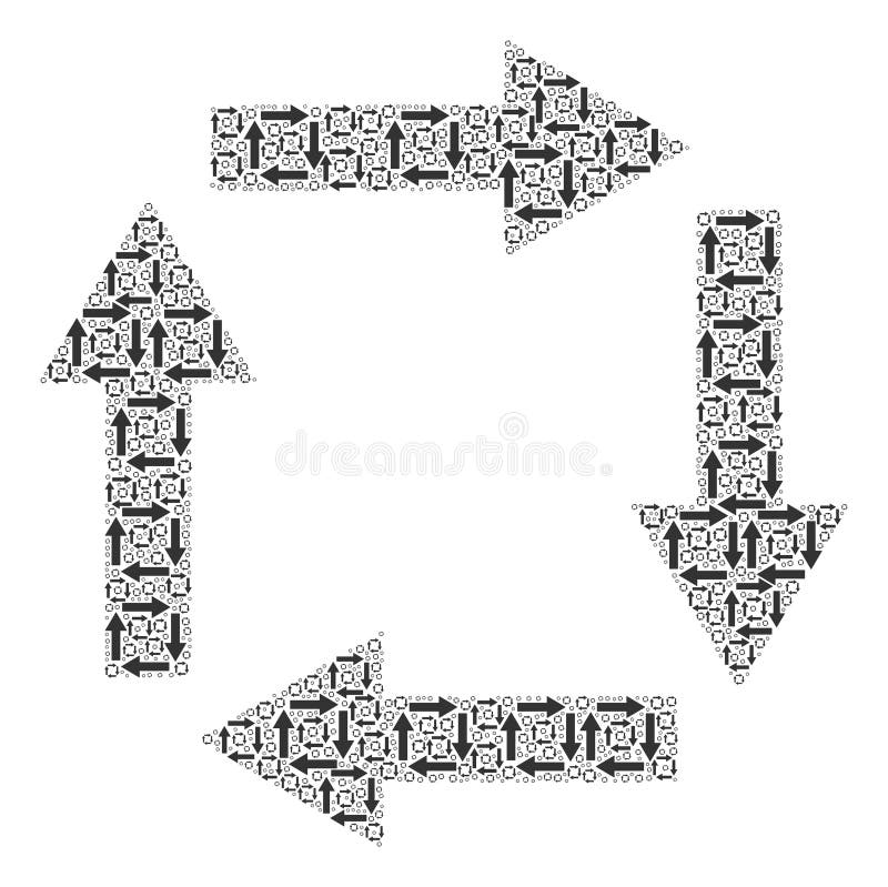 Circulation Arrows Fractal Composition of Itself Icons Stock Vector ...
