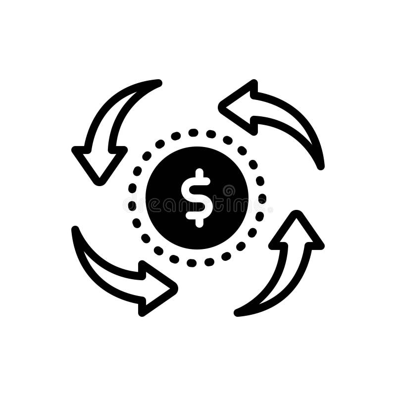 Black Solid Icon for Circulation, Diffusion and Proliferation Stock ...