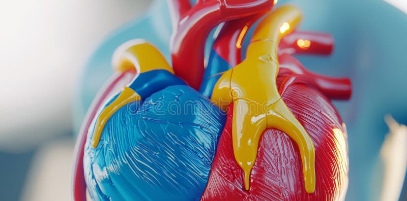 Circulatory System Illustration Realistic 3D Model of the Human Heart ...