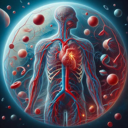 Circulatory System Map of Arteries Veins and Capillaries Stock ...