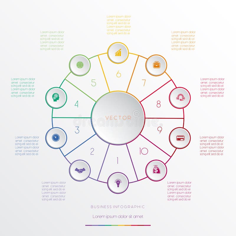 Circunda Ocho Posiciones Infographic Ilustración del Vector ...
