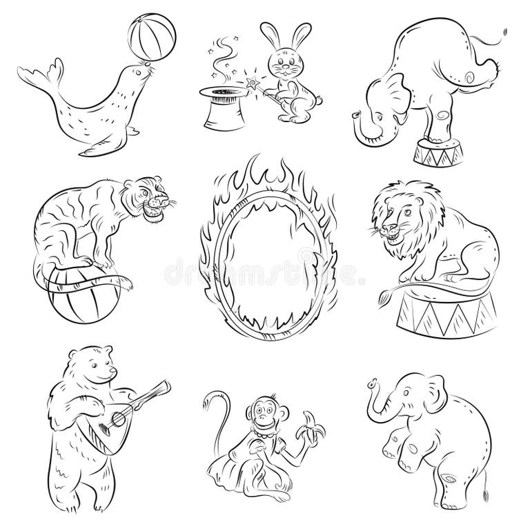 Circus Animals stock vector. Illustration of entertainment - 23538186
