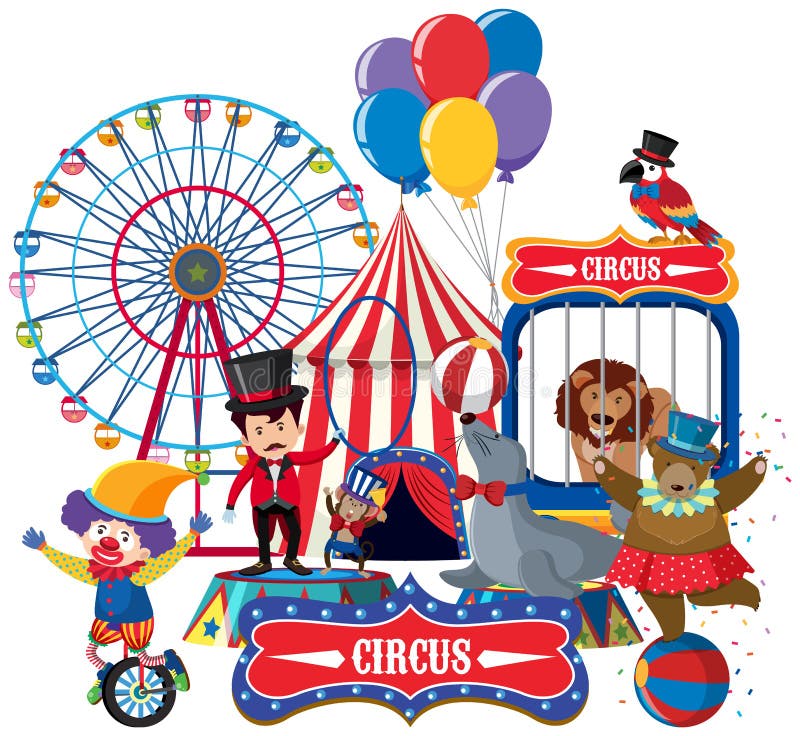 Circus Animals and Ring Master Stock Vector - Illustration of clipping ...