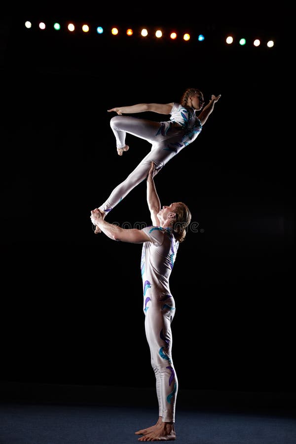 Circus Artists Perform Different Tricks. Stock Photo - Image of people ...