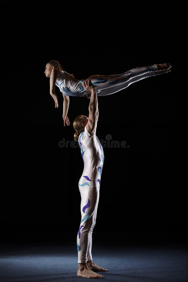 Circus Artists Perform Different Tricks. Stock Photo - Image of show ...