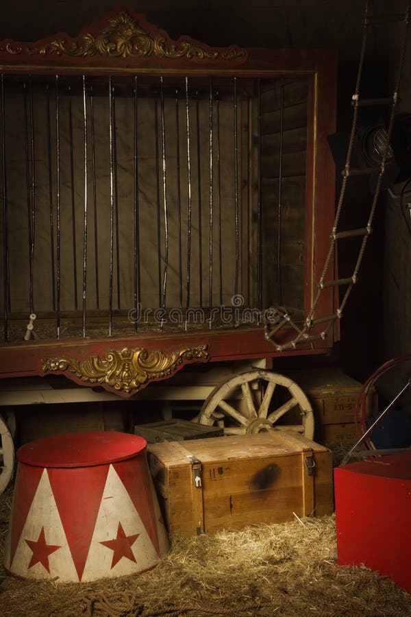 Circus Backstage In Retro Style, Drum Suitcase. Interior. Stock Image ...