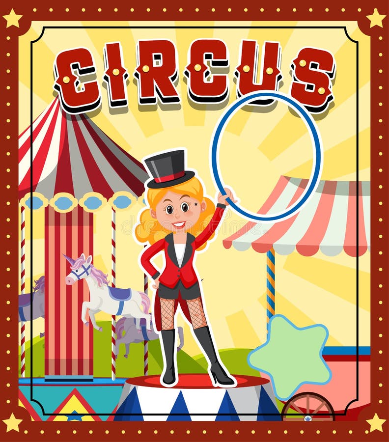 Circus banner design with stock vector. Illustration of happy - 238677720