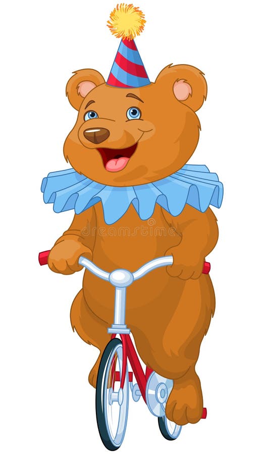 Circus Bear stock vector. Illustration of bicycle, cartoon - 60084427