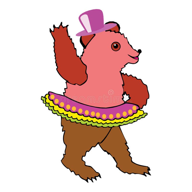 Circus Bear Isolated on a White Background in Eps 10 Stock Vector ...