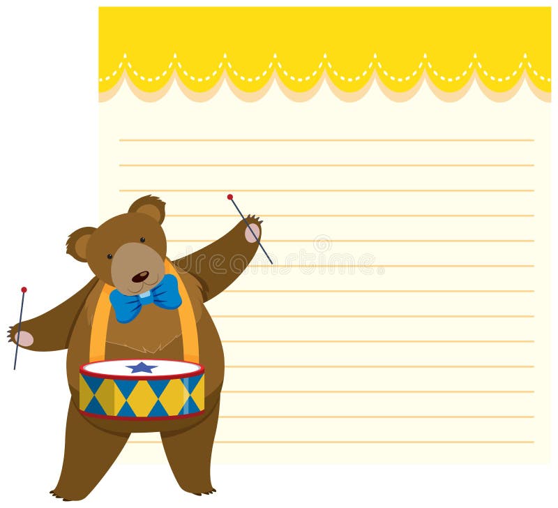 Circus Bear on Note Template Stock Vector - Illustration of information ...