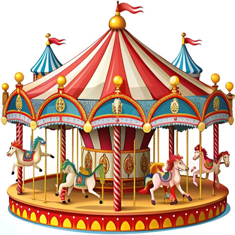 Capture the Lively Spirit of the Circus with a Carousel Design. Stock ...