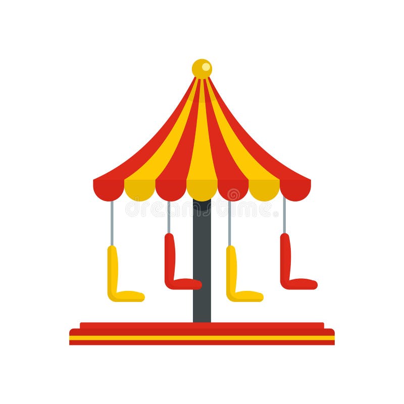 Circus Carousel Icon, Flat Style Stock Vector - Illustration of ...