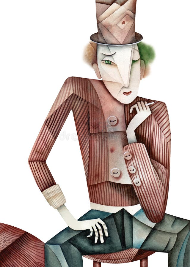 Circus Clown. Art Painting Illustrations. Stock Illustration ...