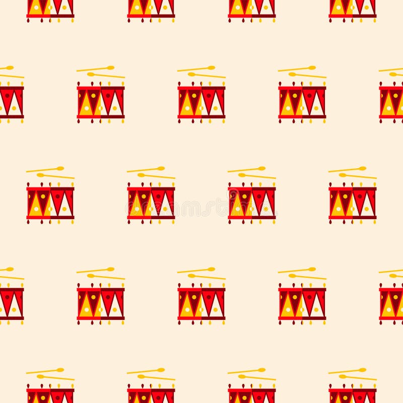 Circus Drum Music Seamless Pattern Stock Vector - Illustration of music ...