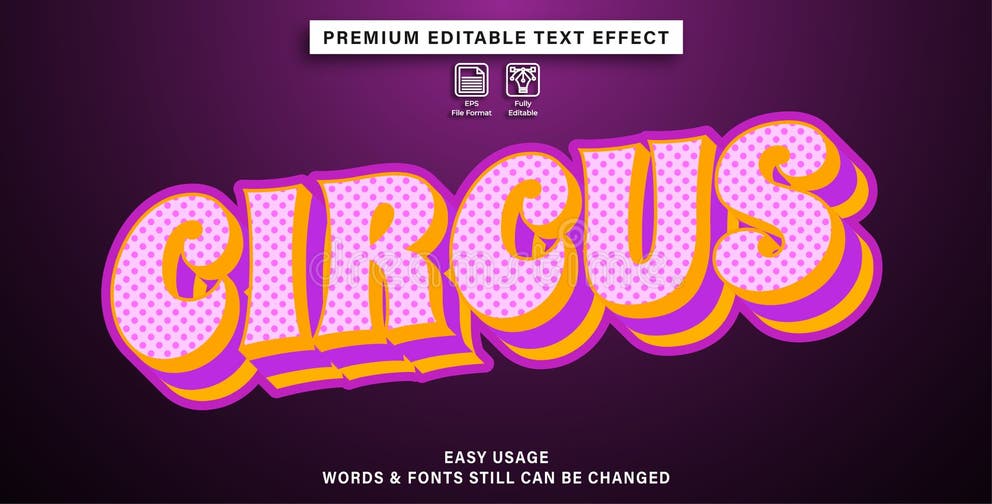 Editable Text Effect Circus Stock Illustrations – 51 Editable Text ...
