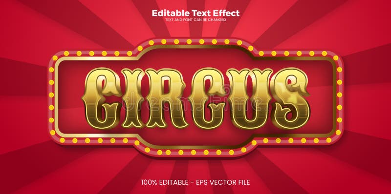 Circus Editable Text Effect in Modern Trend Style Stock Vector ...