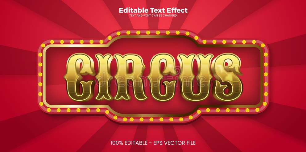 Circus Editable Text Effect in Modern Trend Style Stock Vector ...