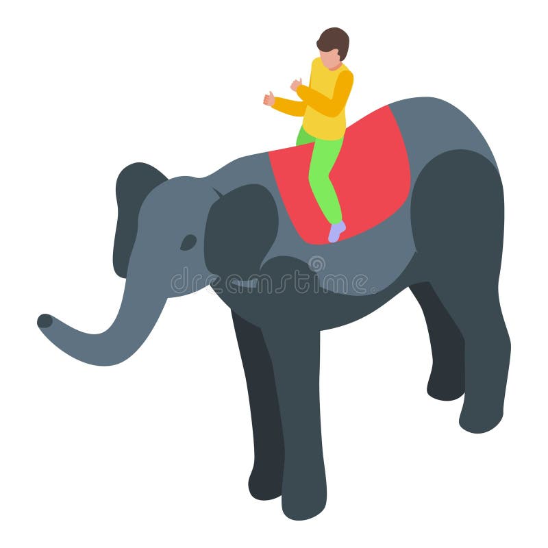 Circus Elephant is Carrying a Waving Boy on Its Back Stock Vector ...