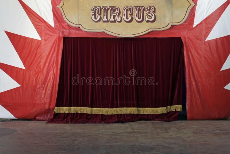 Circus Entrance with Closed Curtains Stock Image - Image of celebration ...