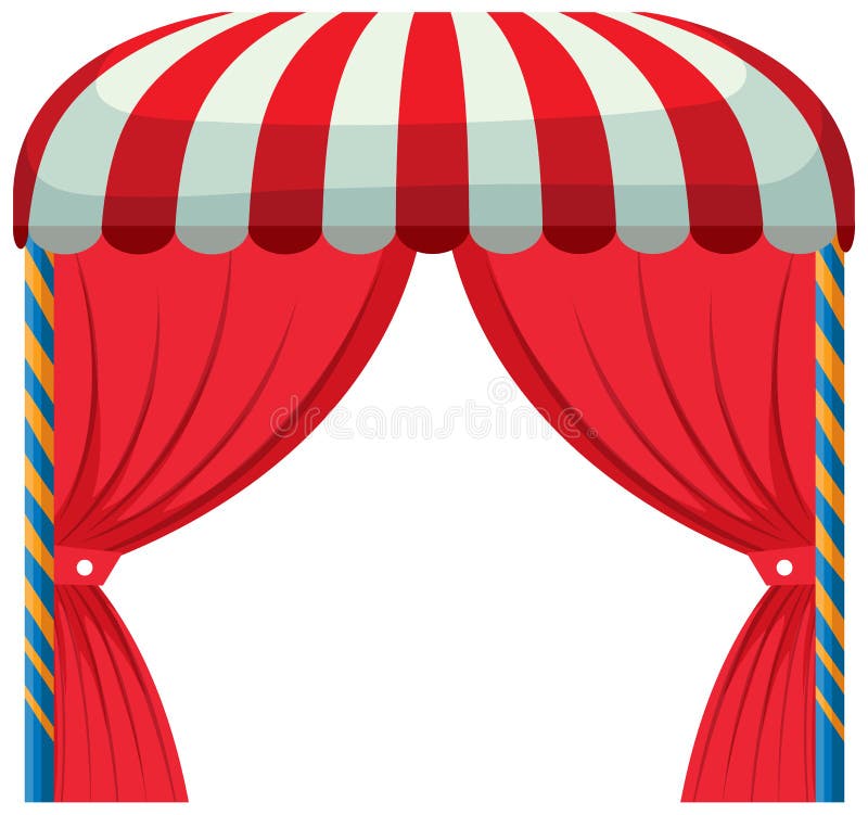 Circus Entrance with Red Curtain Stock Vector - Illustration of minute ...