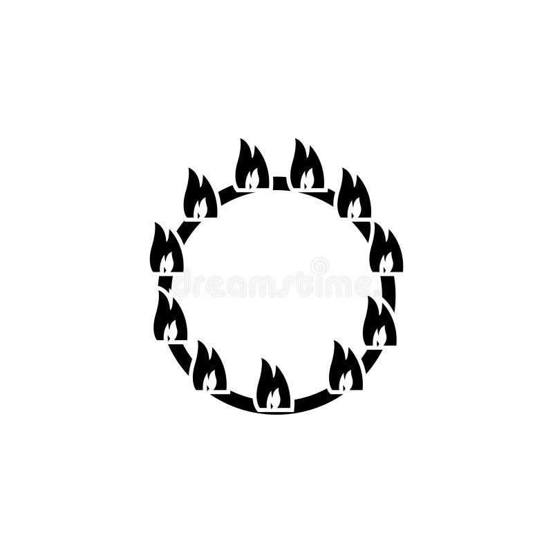 Circus Fire Ring, Flaming Hoop Flat Vector Icon Stock Vector ...