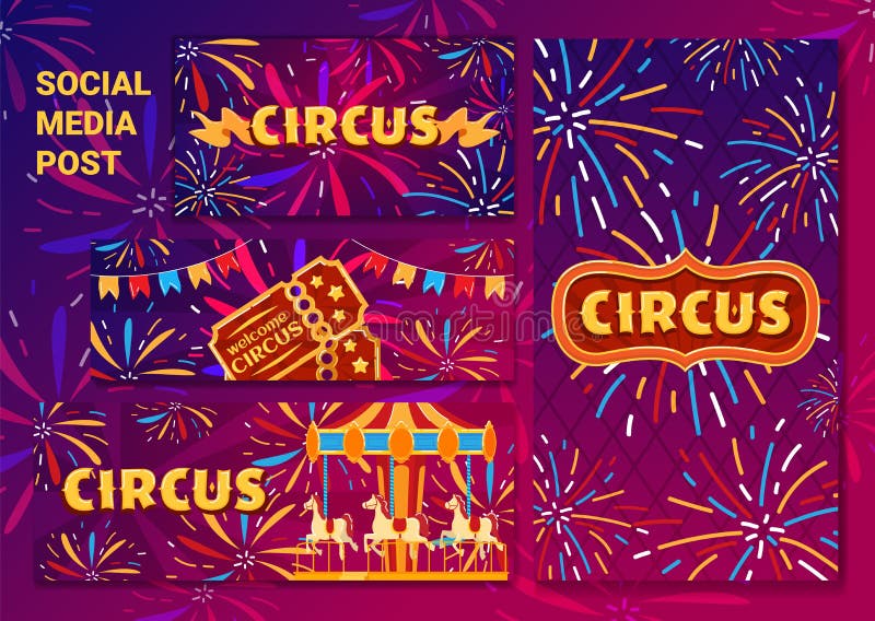 Circus Fireworks Template, Glitter Decoration, Bright Background ...