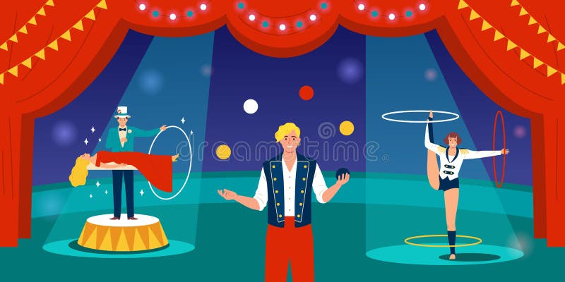 Circus Flat Composition stock vector. Illustration of profession ...