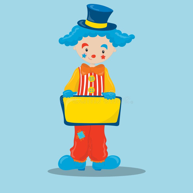 Circus fun blue clown 06 stock vector. Illustration of vector - 198985156