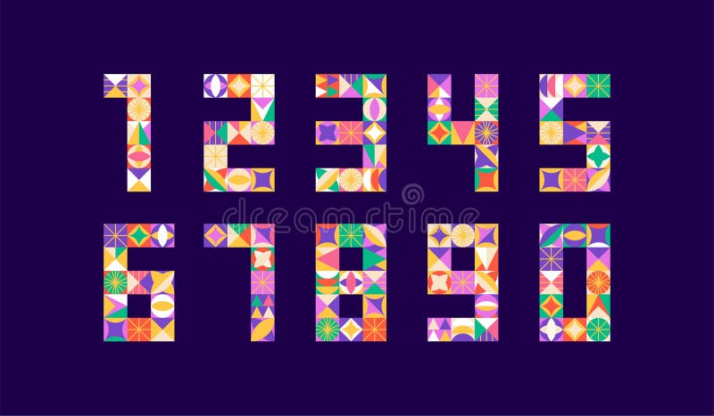 Circus Geometrical Numbers stock vector. Illustration of artdeco ...