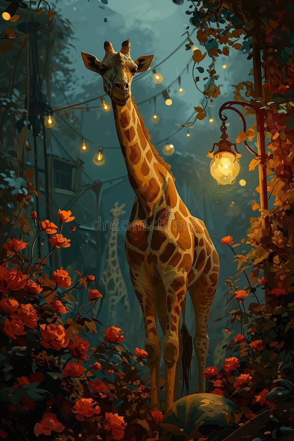 Circus with giraffe stock illustration. Illustration of show - 309695381