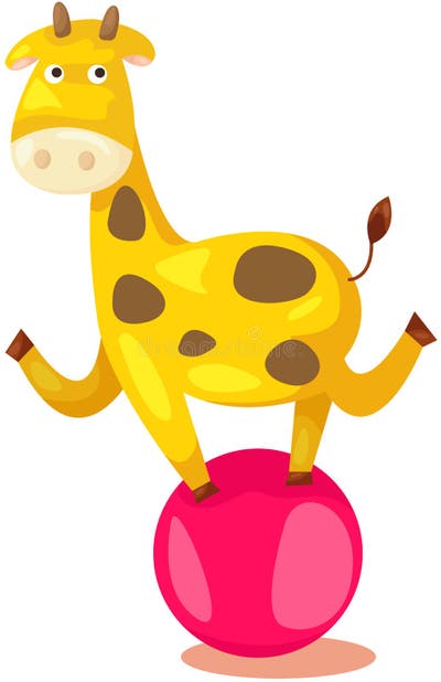 Circus Giraffe Running on Ball Stock Vector - Illustration of balance ...