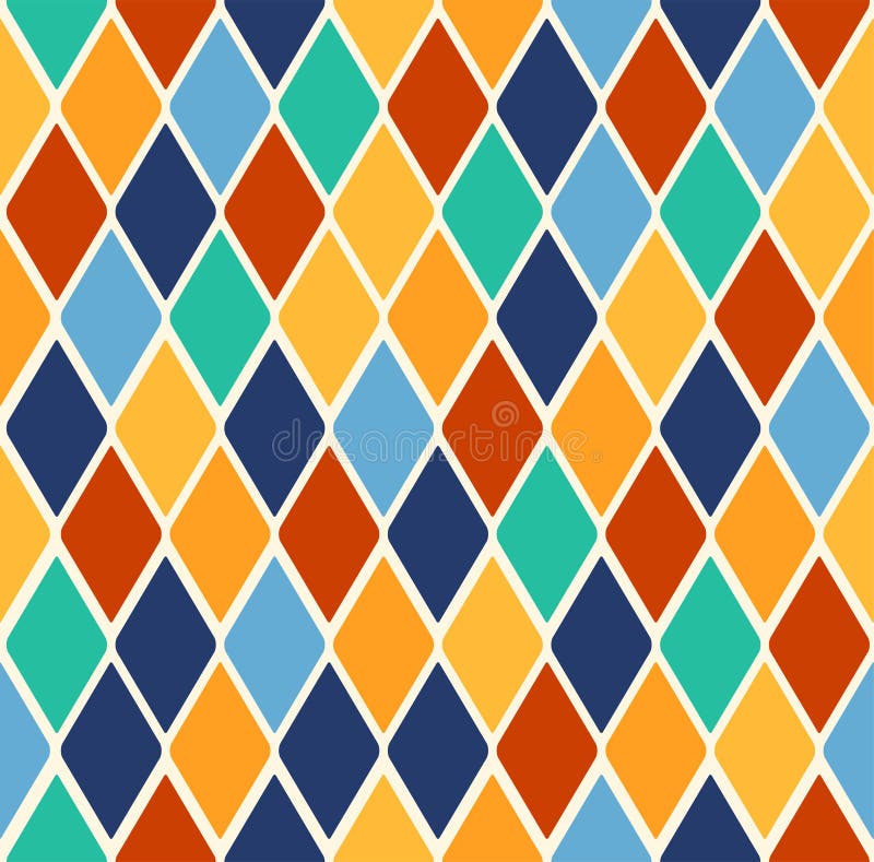 Circus Harlequin Patterns, Rhombus Lozenge Pattern with Diamond-shaped Motifs in Contrasting ...