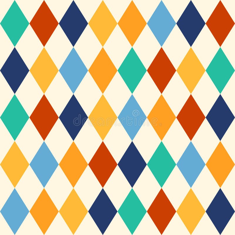 Circus Harlequin Patterns, Rhombus Lozenge Pattern with Diamond-shaped Motifs in Contrasting ...
