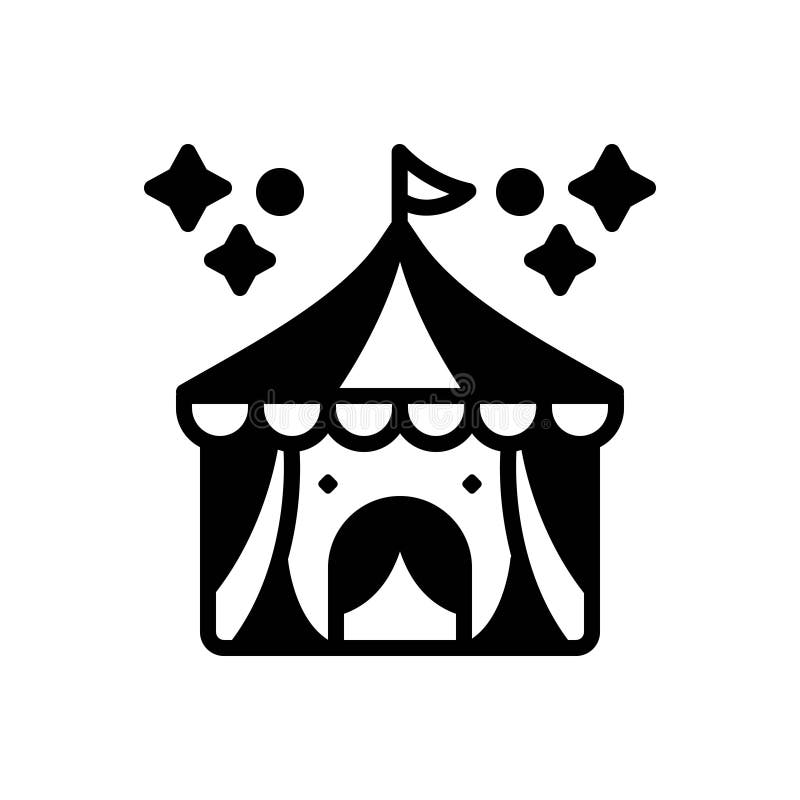 Black Solid Icon for Circus, Festival and Spectacle Stock Vector ...