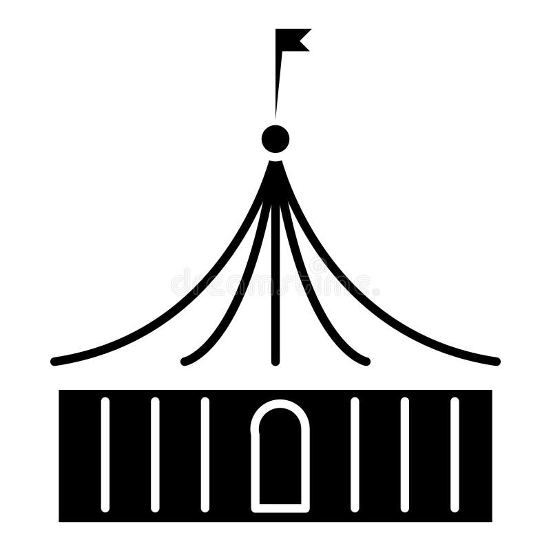 Circus Icon, Vector Illustration, Black Sign on Isolated Background ...