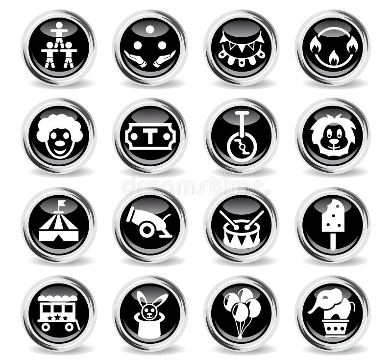 Circus icon set stock illustration. Illustration of clown - 88555172