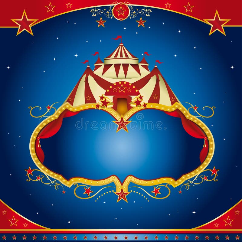 Magic blue circus frame stock vector. Illustration of imagery - 23674264