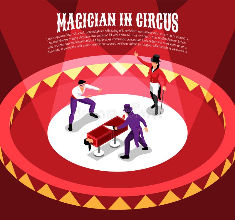 Circus Magicians Isometric Background Stock Vector - Illustration of ...