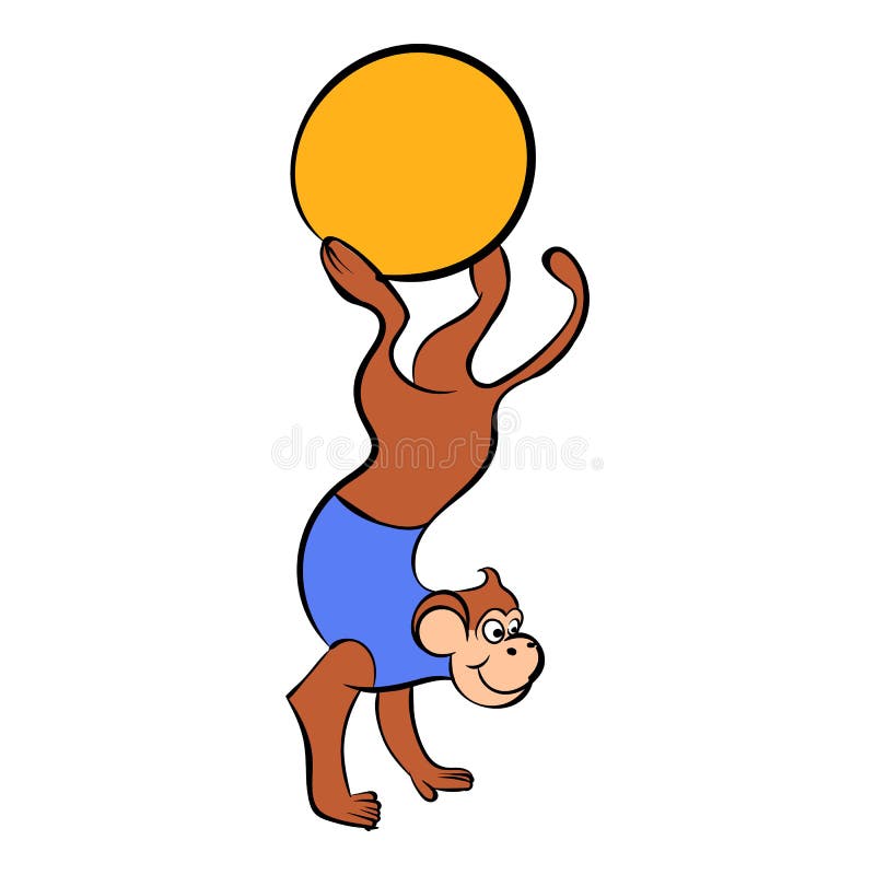 Monkey and ball stock vector. Illustration of drawing - 5434594