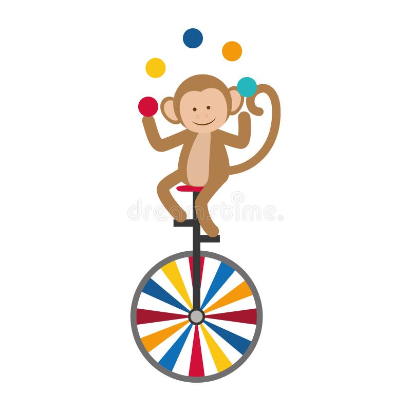 Circus monkey cartoon stock illustration. Illustration of little - 84132654