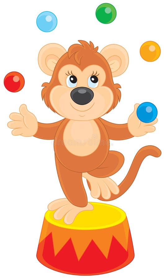 Circus Monkey Juggling Stock Illustrations – 246 Circus Monkey Juggling ...