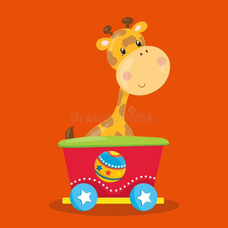Circus Party Train Giraffe 04 Stock Vector - Illustration of vector ...