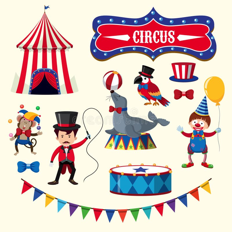A Circus element template stock vector. Illustration of magician ...
