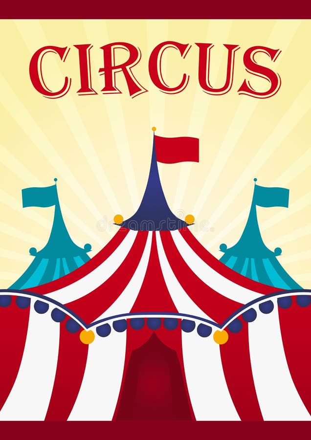 Circus Poster. Amazing Show. Vector Flat Illustration. Stock ...