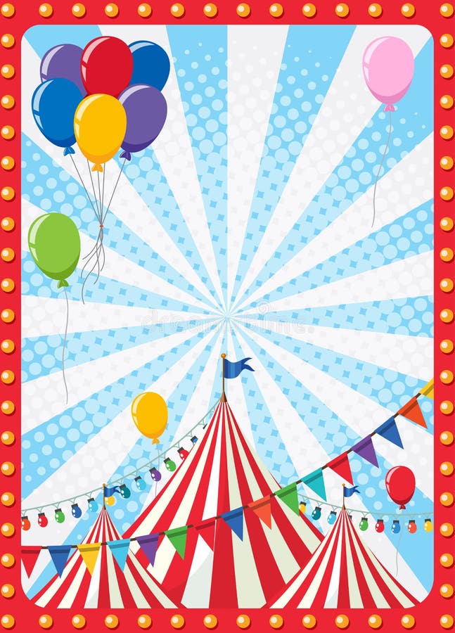Circus Poster Background with Circus Dome Tent Stock Vector ...