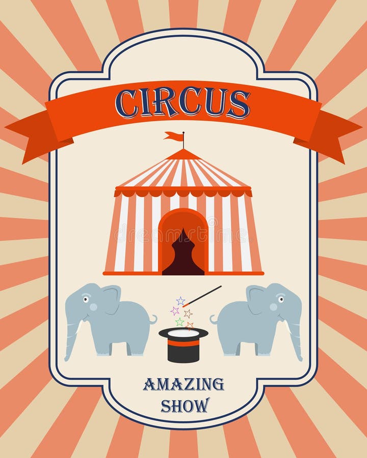 Circus Poster, Circus Show Poster with Elephants. Vector, Designer ...