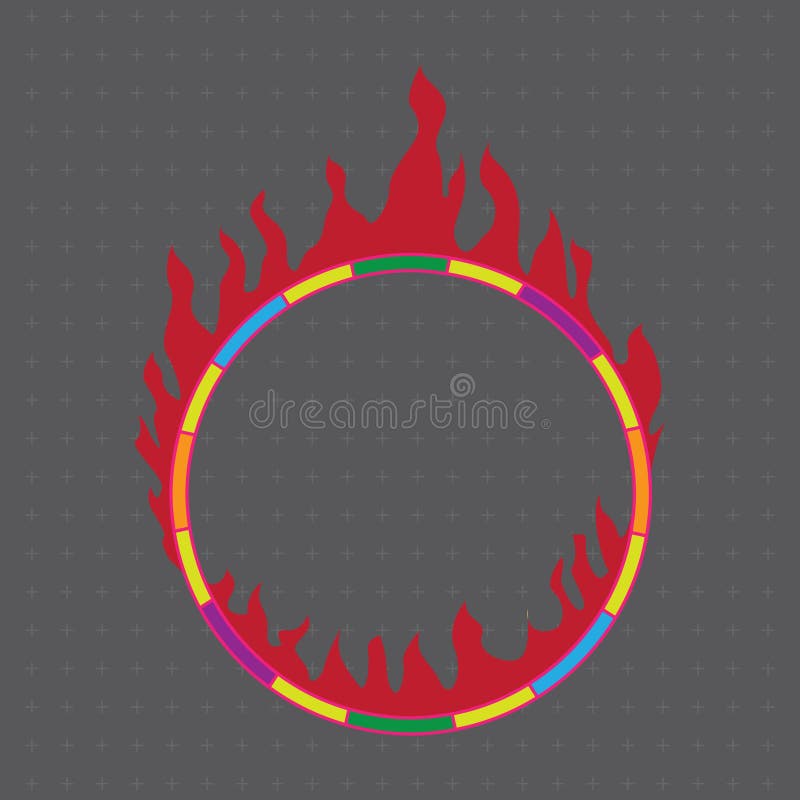 Circus Ring with Fire. Vector Illustration Decorative Design Stock ...