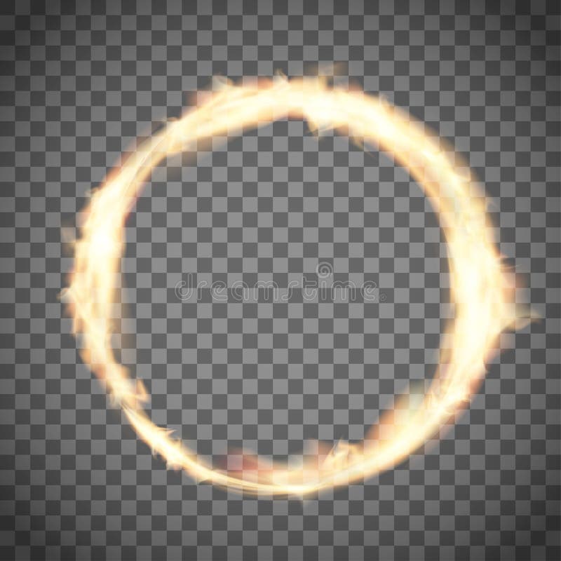 Circus Ring or Hoop on Fire. Flame on Transparent Background Stock ...