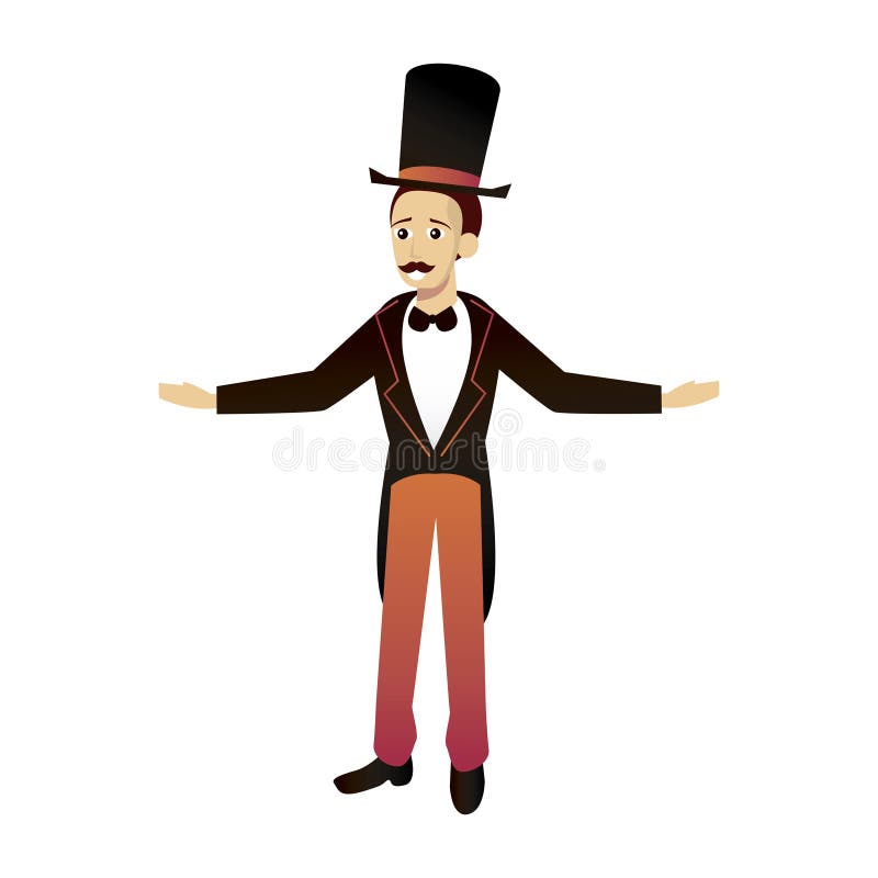 Circus Ringmaster with Suit Character Stock Vector - Illustration of ...